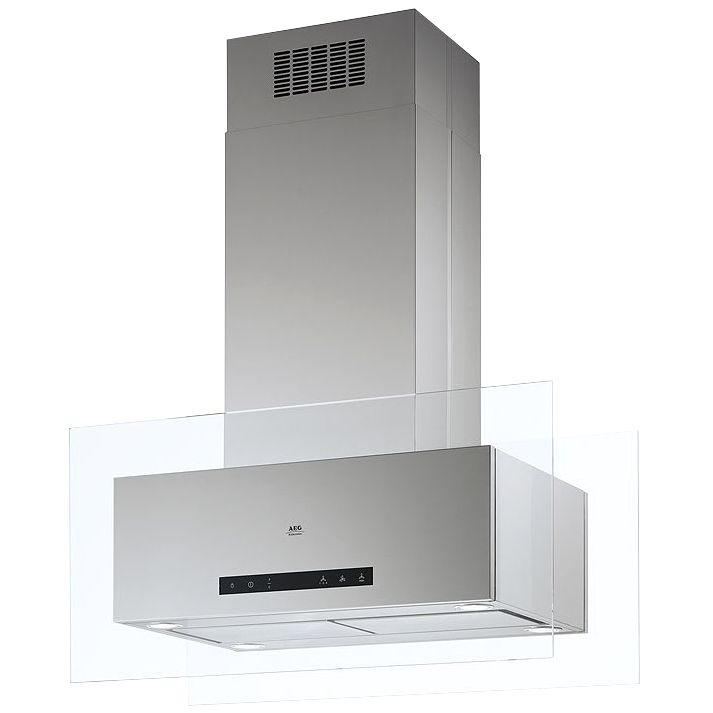 AEG Di9893M 90cm Stainless Steel Glass Designer Island Cooker Hood ...